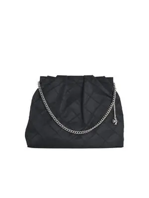 Tory Burch Fleming Large Nylon Hobo Bag - Black