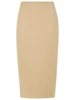 Max Mara Veranda Diagonal Slim Linen Skirt - Beige