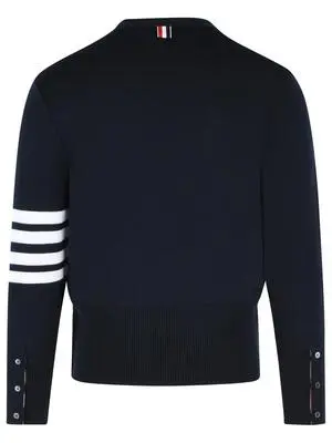 Thom Browne Milano 4 Bar Virgin Wool Cardigan - Navy