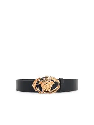 Versace Buckle Crest Leather Belt