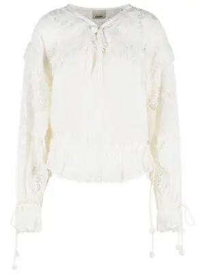 ISABEL MARANT ÉTOILE Isabel Marant "Nowana" Cotton Blouse With Sangallo Details