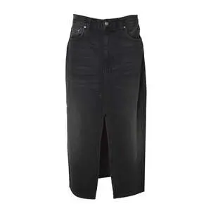 Carhartt Work In Progress Denim Maxi Skirt With Slit - Nero