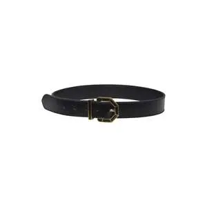 Etro Leather Belt With Gold Tone Buckle - Nero