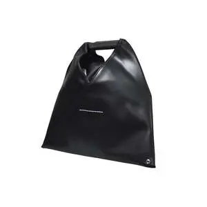 MAISON MARGIELA Black Leather Top Handle Bag - Nero