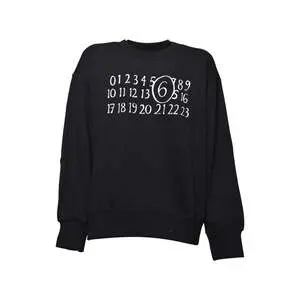 MAISON MARGIELA Black Numbered Graphic Pullover