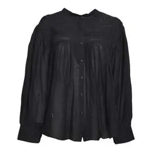 MARANT ETOILE Black Textured Button-up Blouse - Nero