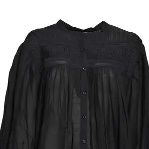 MARANT ETOILE Black Textured Button-up Blouse - Nero