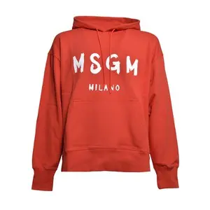 MSGM Hoodie With Logo - Rosso