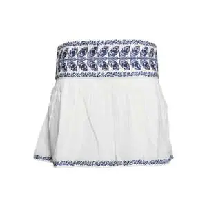 MARANT ETOILE Embroidered Skirt - Ecrù/blu