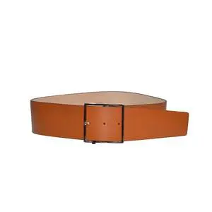 Max Mara Wide Leather Belt With Square Buckle - Cuoio