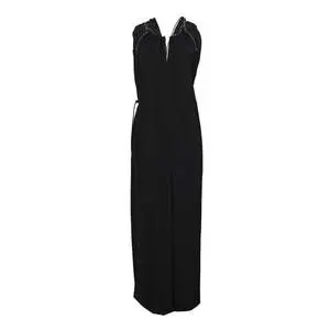 Max Mara Halterneck Maxi Dress With Chain Detail