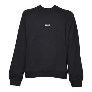 MSGM Black Crew Neck Sweater - Nero