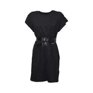 MAISON MARGIELA Black Short Sleeve T-shirt Dress With Belt