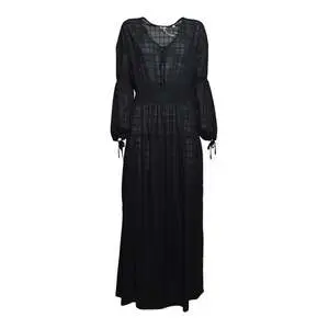 Aspesi Long Sleeve Checked Maxi Dress