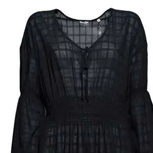 Aspesi Long Sleeve Checked Maxi Dress
