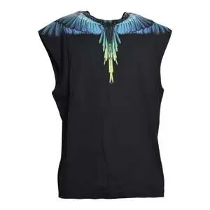 MARCELO BURLON COUNTY OF MILAN Black Sleeveless Printed Top