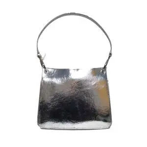 JIL SANDER Silver Metallic Shoulder Bag - Argento