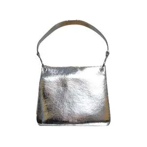 JIL SANDER Silver Metallic Shoulder Bag - Argento