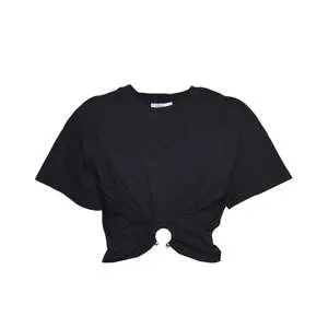 Rabanne Black T-shirt With Ring Detail