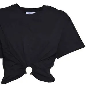 Rabanne Black T-shirt With Ring Detail