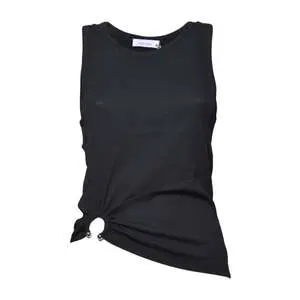 Rabanne Ribbed Knit Tank With Ring Detail