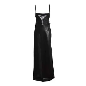 COURREGES Courrèges Black Faux Leather Maxi Dress - Nero