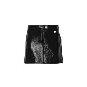 COURREGES Courrèges Black Patent Leather Mini Skirt - Nero