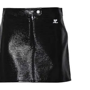 COURREGES Courrèges Black Patent Leather Mini Skirt - Nero