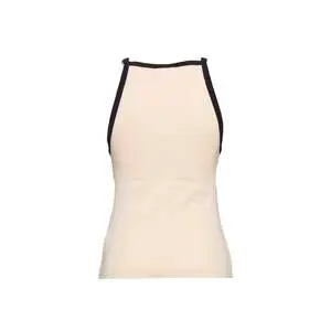 COURREGES Courrèges Halter Neck Tank Top With Embellished Detail - Beige