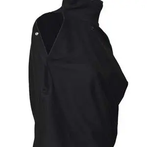 COURREGES Courrèges Black Open Shoulder T-shirt With Drawstring Detail