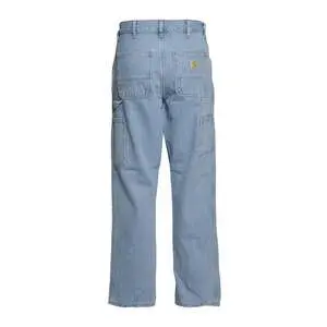 Carhartt Work In Progress Light Wash Straight Leg Carpenter Jeans - Blu