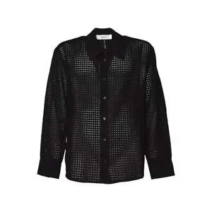 Séfr Sheer Checkered Long Sleeve Shirt