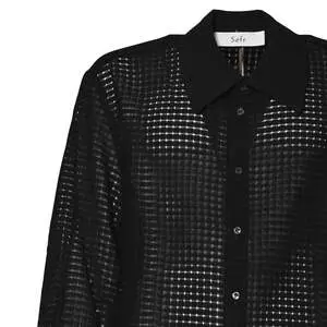 Séfr Sheer Checkered Long Sleeve Shirt