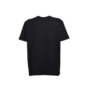 MSGM Classic Cotton Satin T-shirt With Logo Print - Nero