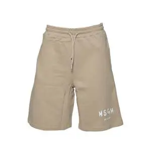 MSGM Drawstring Logo Shorts - Beige