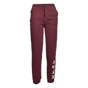 MSGM Drawstring Waist Joggers With Logo Detail - Bordeaux