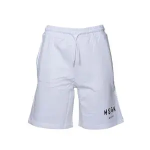 MSGM Drawstring Waistband Shorts - Bianco