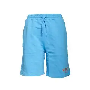MSGM Logo Drawstring Shorts - Blu Elettrico