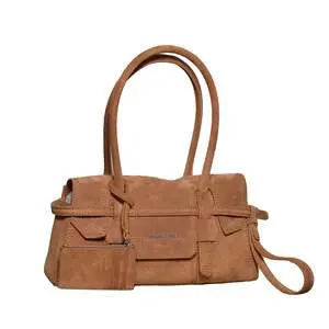 Dsquared2 Suede Satchel Bag With Attached Coin Pouch