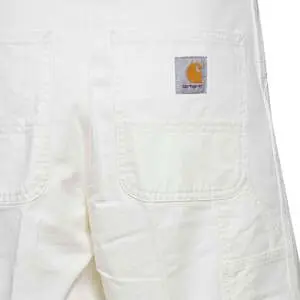 Carhartt Work In Progress White Cotton Carpenter Shorts - Bianco
