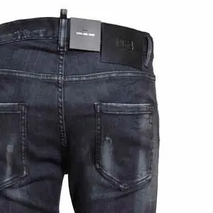 Dsquared2 Washed Black Vintage Effect Stretch Cotton Denim Jeans