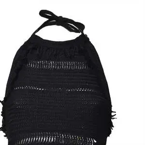 MARANT ETOILE Knit Halter Top With Fringe Detail
