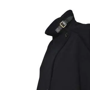 Max Mara Black Capelet With Stand Collar And Buckle Detail