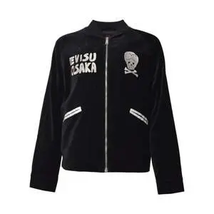 EVISU Embroidered Velour Zip-up Jacket