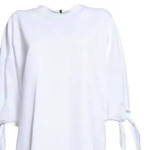 Max Mara White Cotton Dress With Tie Detail