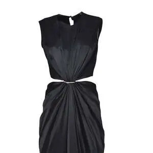 Max Mara Black Draped Cut Out Maxi Dress