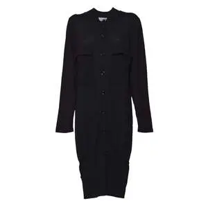 SOLOTRE Long Sleeve Button Detail Dress With Pocket Detail
