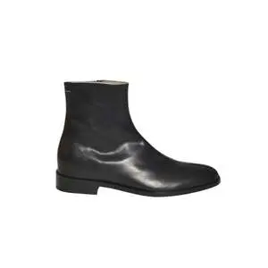 MAISON MARGIELA Black Leather Ankle Boots