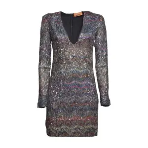 Missoni Sequined V-neck Mini Dress - Multicolour