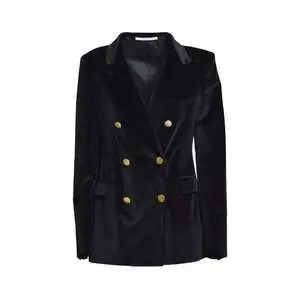 Tagliatore Black Velvet Double Breasted Blazer - Nero